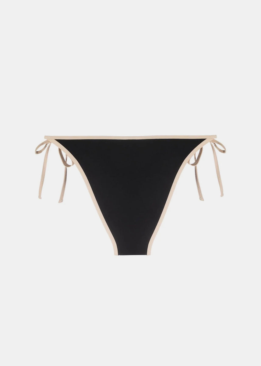 Black Stripe Tie Bikini Bottoms | LEISURE CENTER