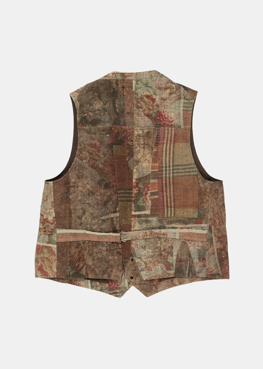 Floral Single Breasted Digital Print Vest | LEISURE CENTER