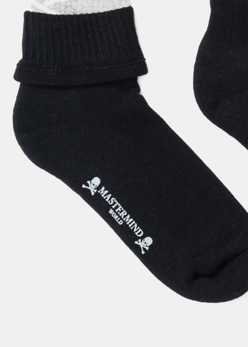 Black Double Layered Crew Socks | LEISURE CENTER