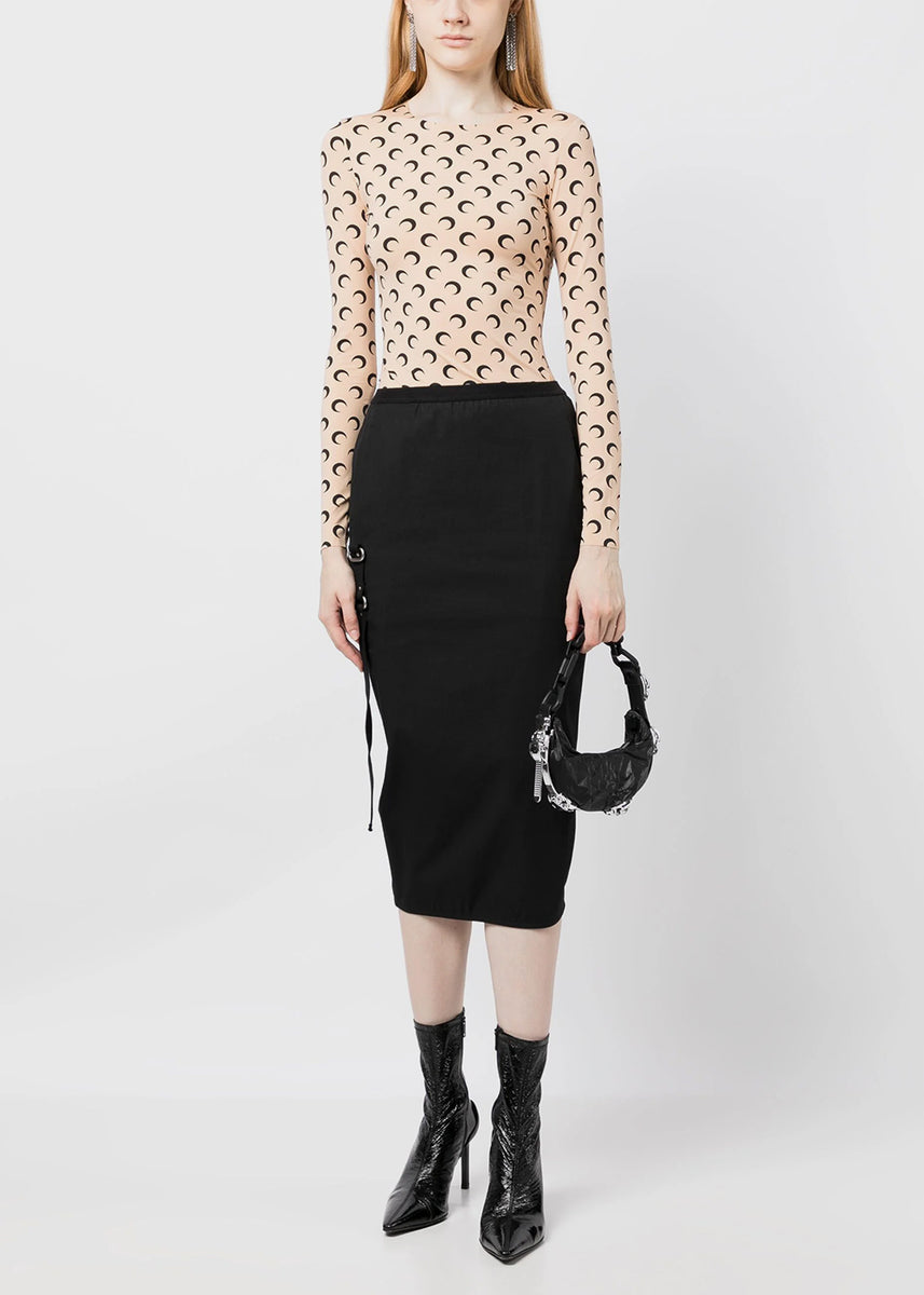 Tan Crescent Moon-Print Top | LEISURE CENTER