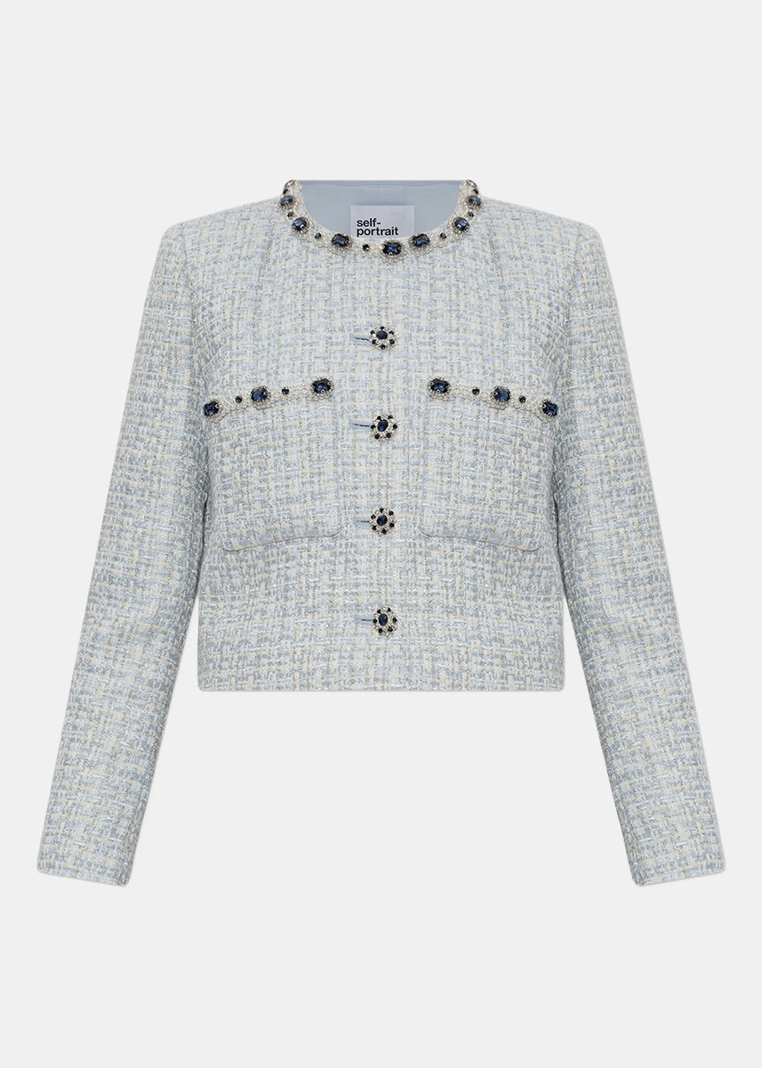 Blue Boucle Jacket | LEISURE CENTER