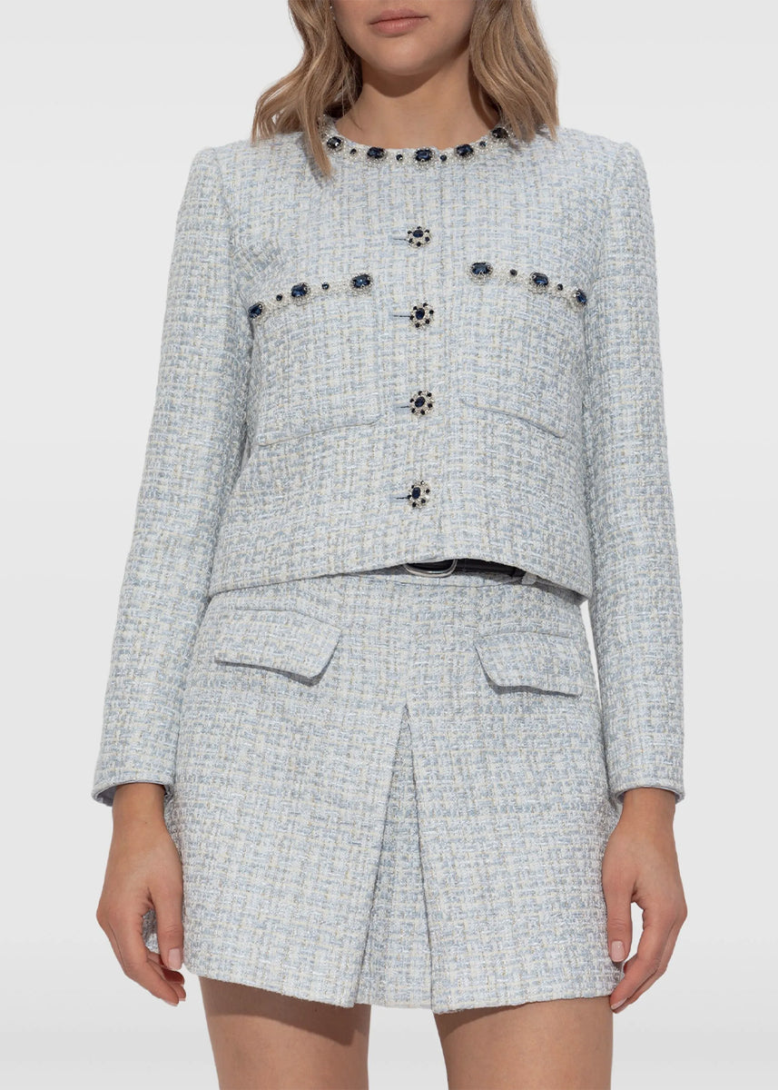 Blue Boucle Jacket | LEISURE CENTER