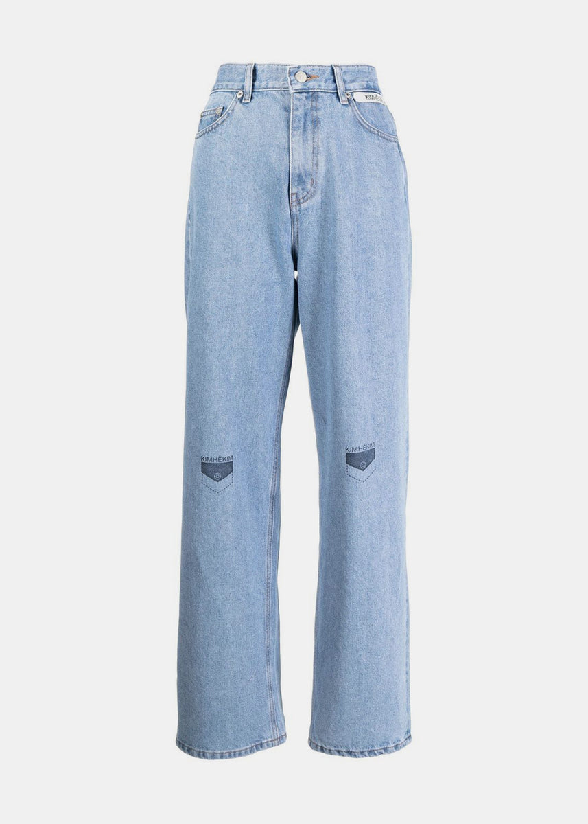 Blue Stamped Jeans | LEISURE CENTER