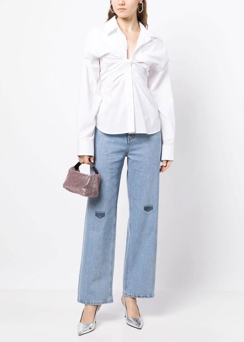 Blue Stamped Jeans | LEISURE CENTER