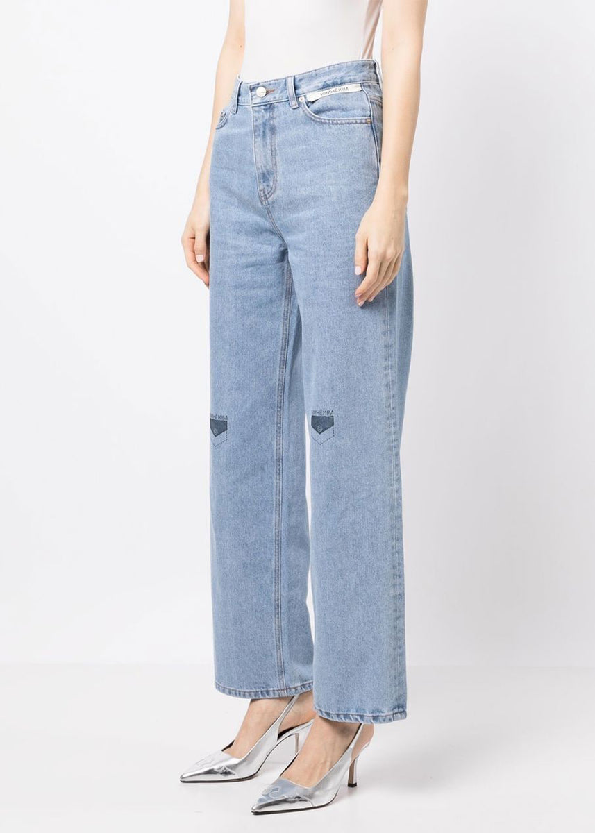 Blue Stamped Jeans | LEISURE CENTER