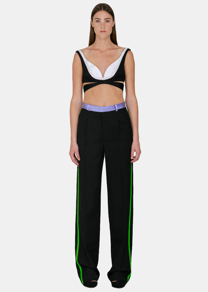 Black & White Cut-Out Bustier | LEISURE CENTER