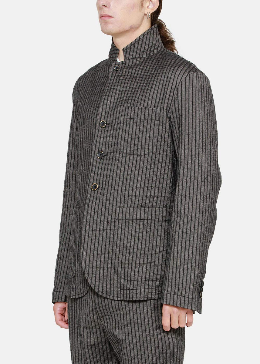Black & Grey Striped Jacy Jacket | LEISURE CENTER